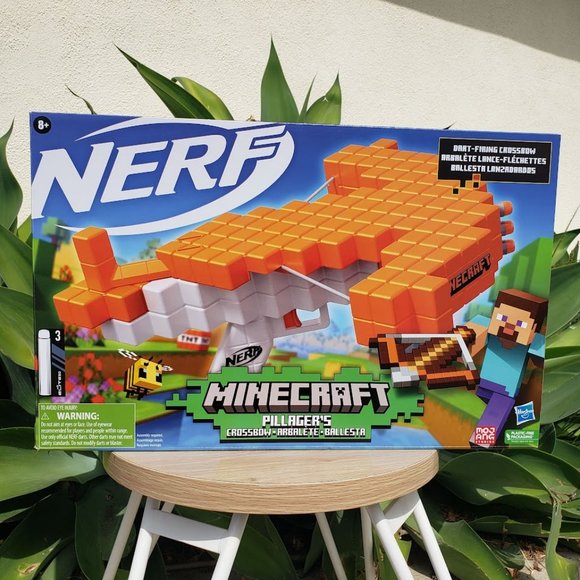 Nerf | Toys | New Nerf Minecraft Pillager Crossbow Blaster Bow Toy Nerf ...